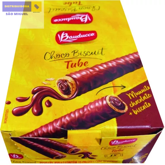 WAFER CHOCO BISCUIT TUBE CAIXA 15 UN X 30G BAUDUCCO | Shopee Brasil
