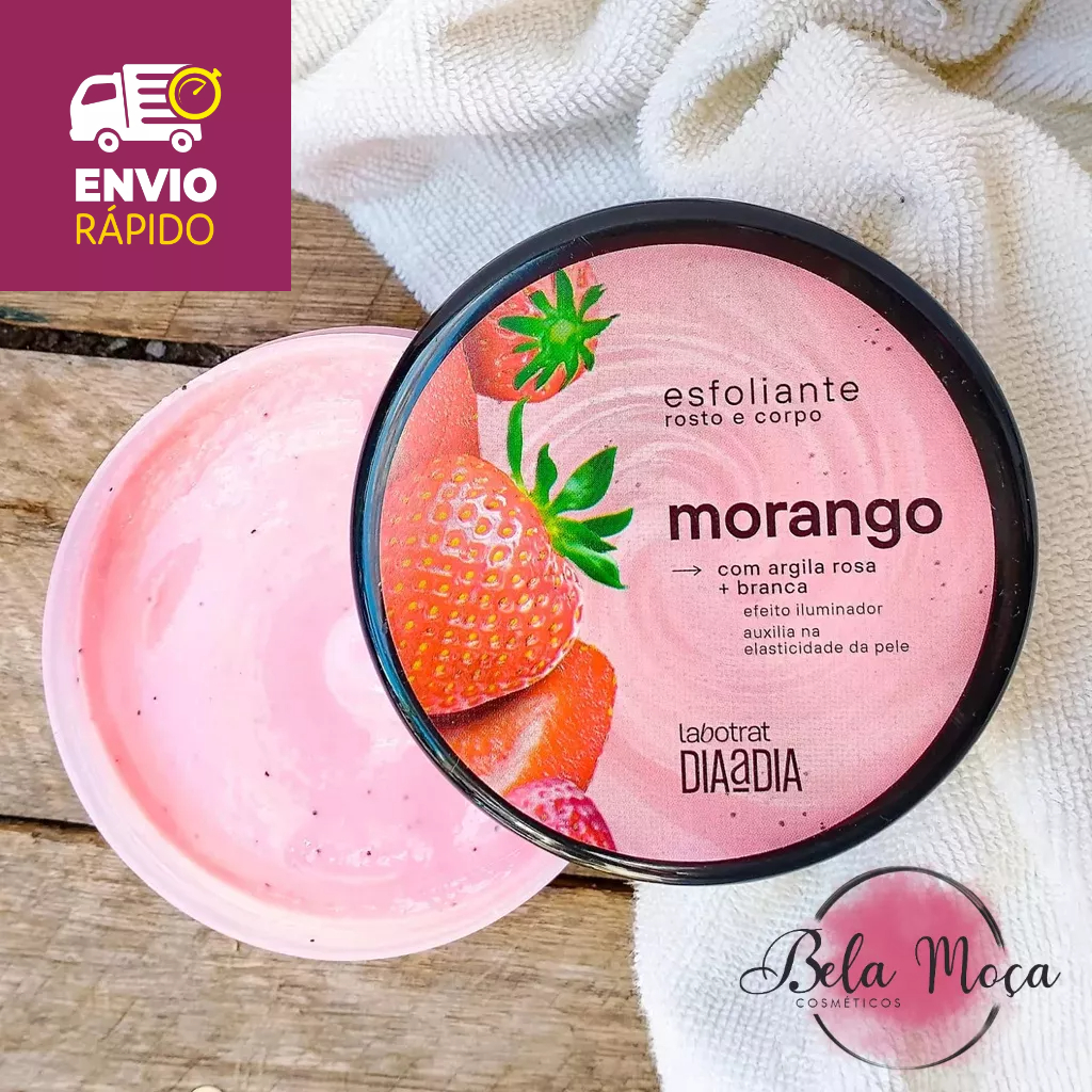 Esfoliante Facial e Corporal Labotrat MORANGO com Argila Rosa 150g e 300g | Shopee Brasil