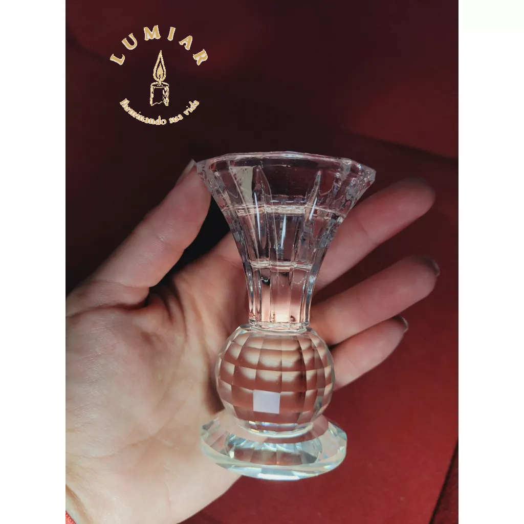 Castiçal Boleado Vidro Luxo 2 em 1 | Shopee Brasil