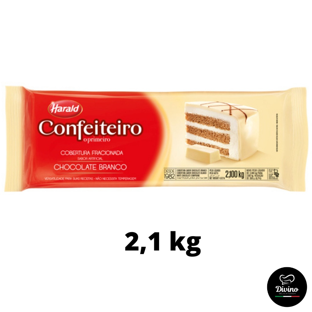 Cobertura Harald Confeiteiro Chocolate Branco Barra 2,1Kg | Shopee Brasil
