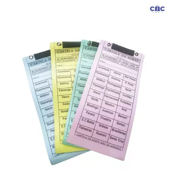 10 cartela de rifa 30 times com cores variadas. | Shopee Brasil