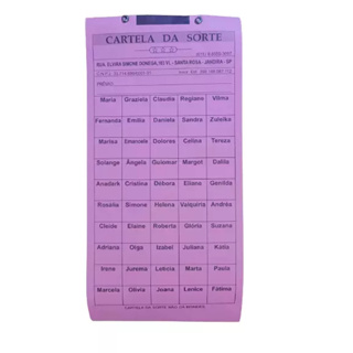 10 cartela de rifa 100 nomes com cores variadas | Shopee Brasil