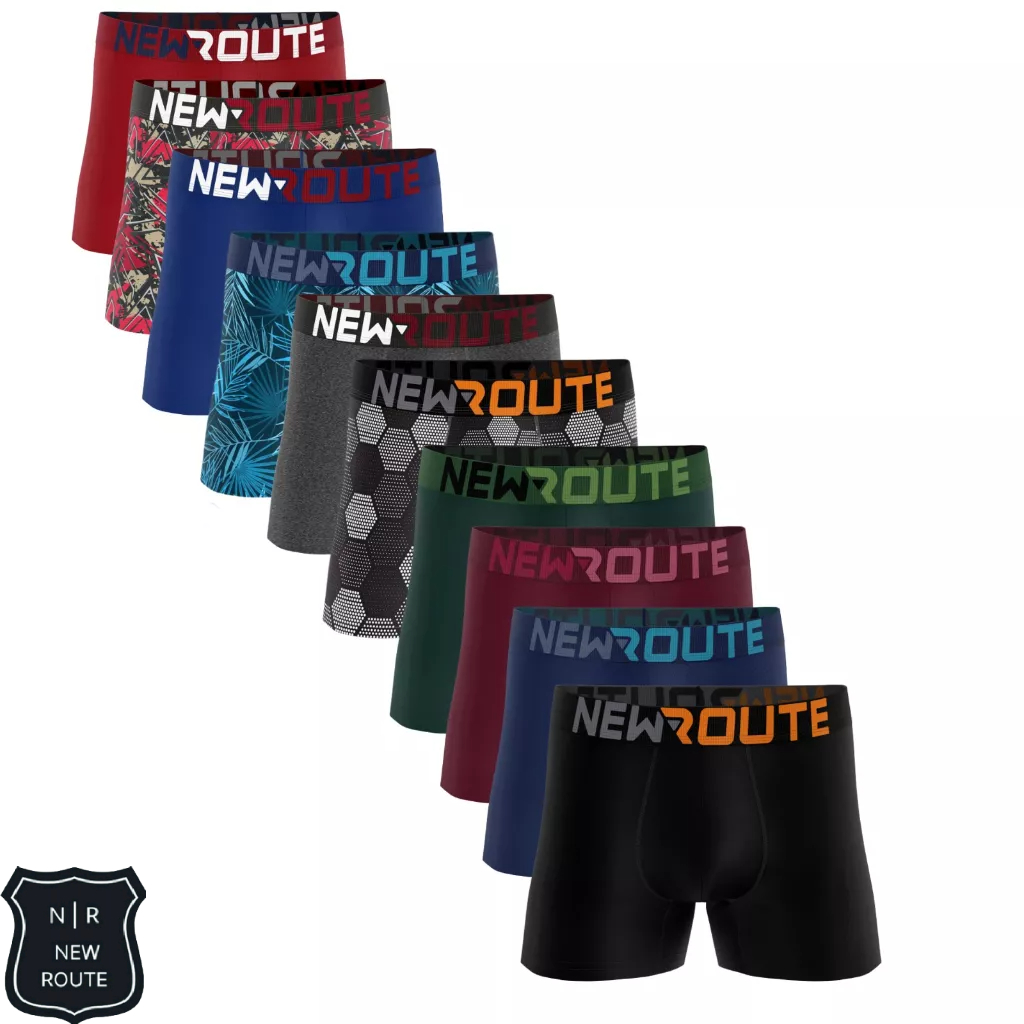 Kit 10 Cuecas Boxer Masculina Cueca Box Microfibra New Route | Shopee ...