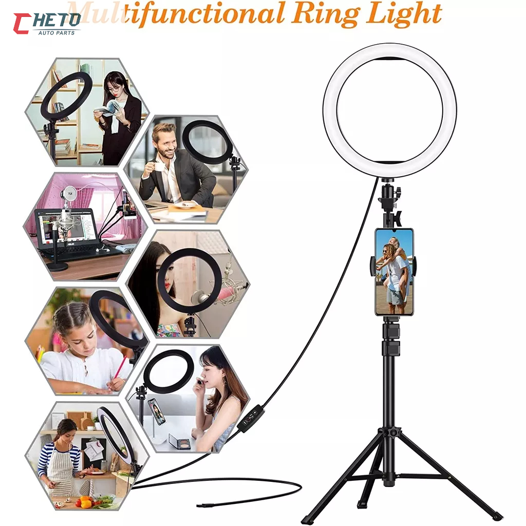 Kit Completo Ring Light Profissional 6 / 10 /12/14 polegadas Com 2.1M Tripé Universal e controle ...