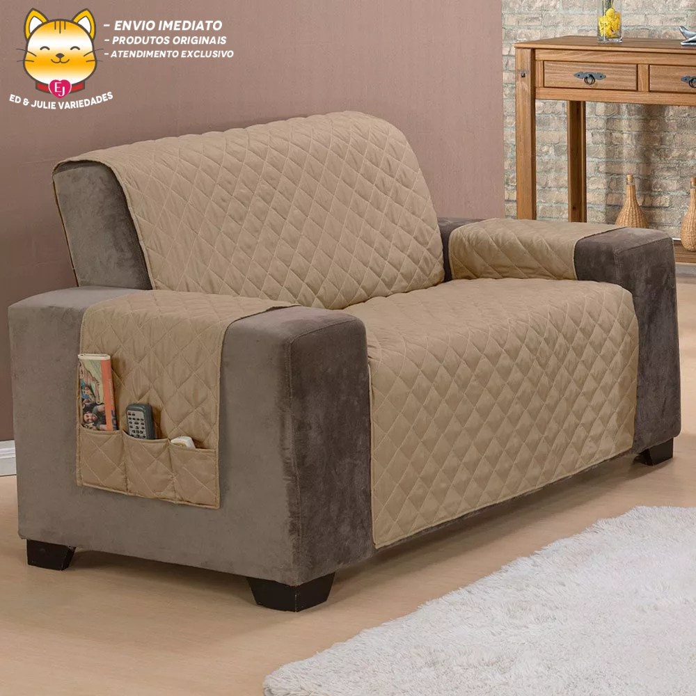 MR Enxovais Protetor/Capa de Sofá Classic Padrão 2 Lugares - Várias Cores | Shopee Brasil