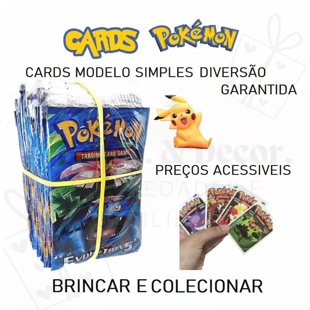Cartinhas 200 Cards Pokemon 50 Envelopes Lacrados Brincar | Shopee Brasil