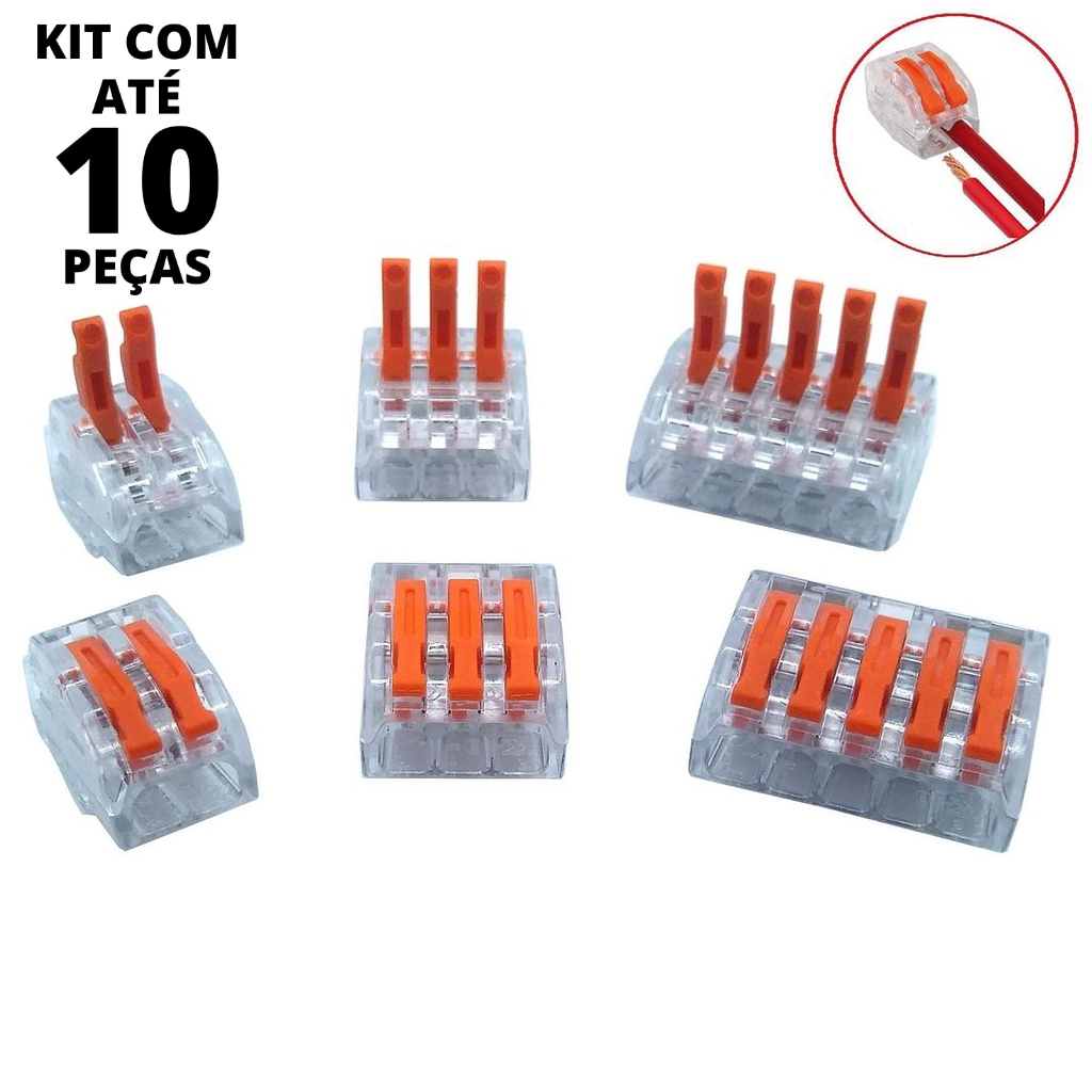 Conector Elétrico Emenda e Derivação Iluminação e Chuveiro 2, 3 e 5 ...
