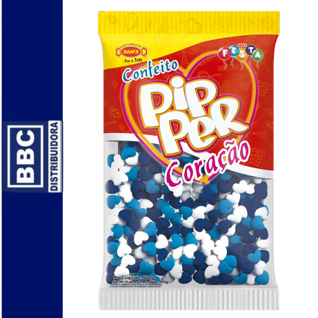 Confeito Pipper Coração Azul Colorido 500g - Sams | Shopee Brasil
