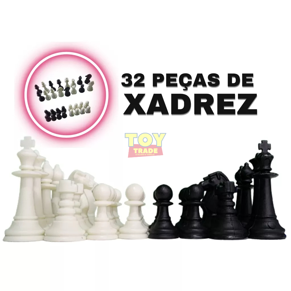 Peças de Xadrez Tabuleiro 32 Peças Plástico Polipropileno Reposição p ...