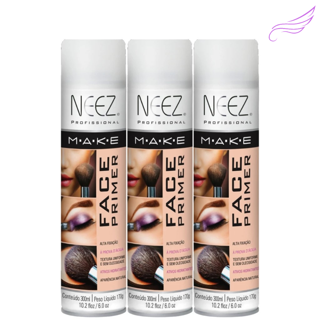 Kit 3x Spray Primer Make Facial Neez 300ml Alta Fixacao | Shopee Brasil