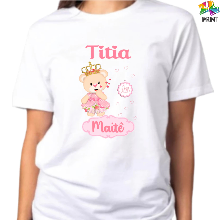 Camiseta TITIA - Aniversário URSINHA Realeza PRINCESA Rosa ...
