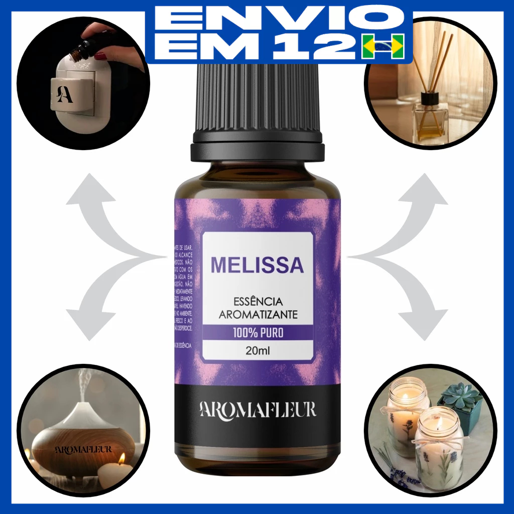Essência Melissa Para Difusor Aromatizador Umidificador Elétrico 20ml ...