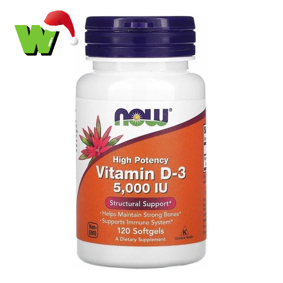 Suplemento em cápsulas NOW Foods Bone & Immune Health Vitamin D3 5000 IU vitaminas Vitamin D3 ...