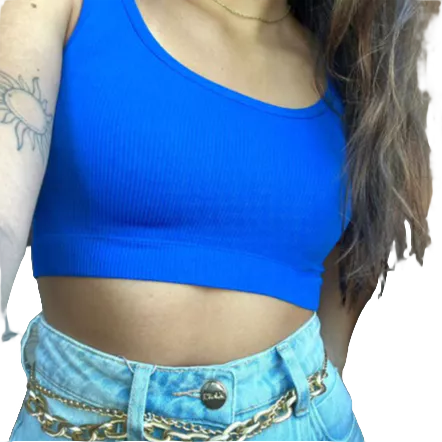 Top Cropped Faixa De Treino Feminino Canelado sem Costura Verão com ...