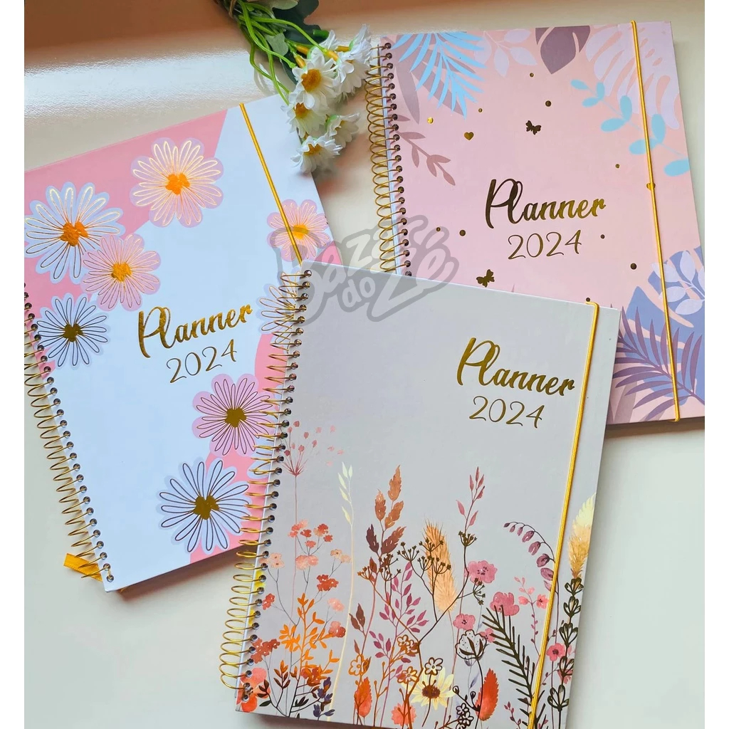 Planner 2024 Flores Tamanho Universitário | Shopee Brasil
