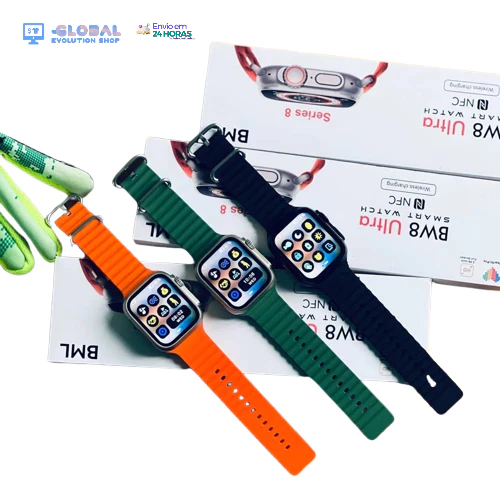 Relógio Inteligente Smartwatch Bw8 Ultra 8 C/ 2 Pulseiras | Shopee Brasil