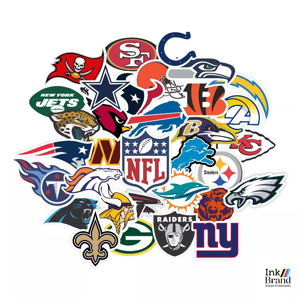 Adesivo Logo Times NFL (Liga de Futebol Americano) - Cartela Altíssima ...