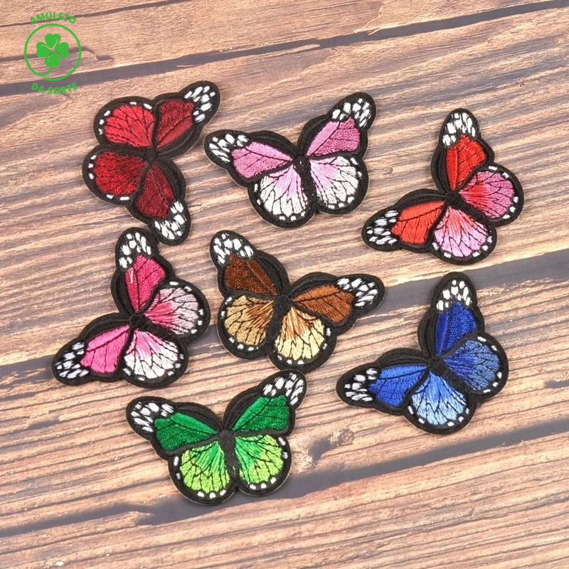 Patch autocolante em formato de borboleta costura remendo bordado ...
