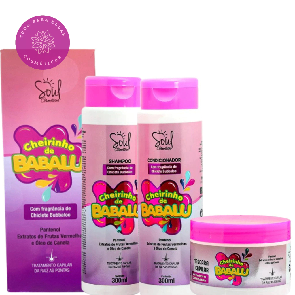 Kit Capilar Babalu Shampoo Condicionador Máscara de Hidratação ...