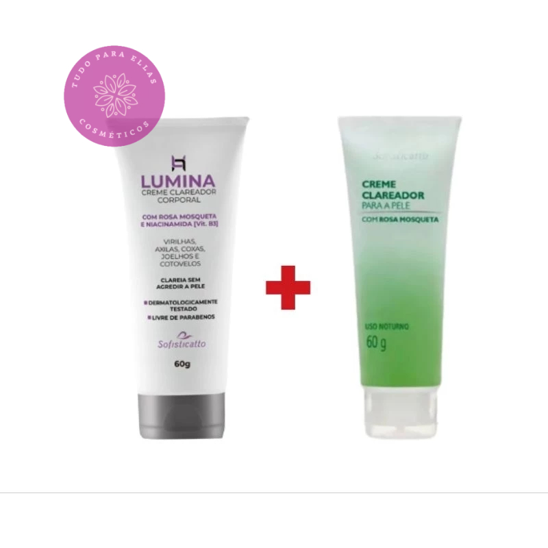 Kit Creme Clareador Corporal + Creme Clareador Facial Sofisticatto 60g ...