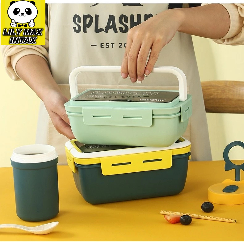 Marmita Lancheira Bento 1400ml Com Compartimentos E Kit Talheres 0052 | Shopee Brasil