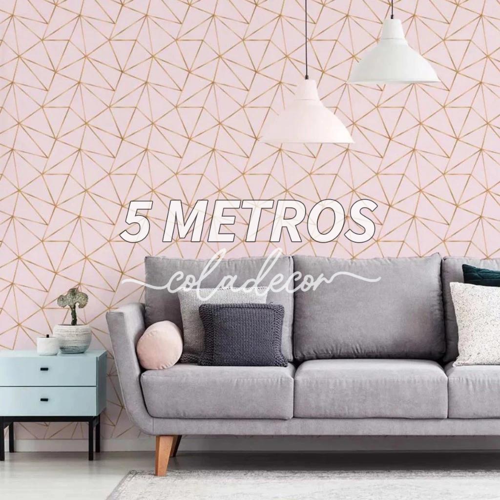Papel De Parede Zara Rosa 5 Metros X 45cm Revestimento Adesivo