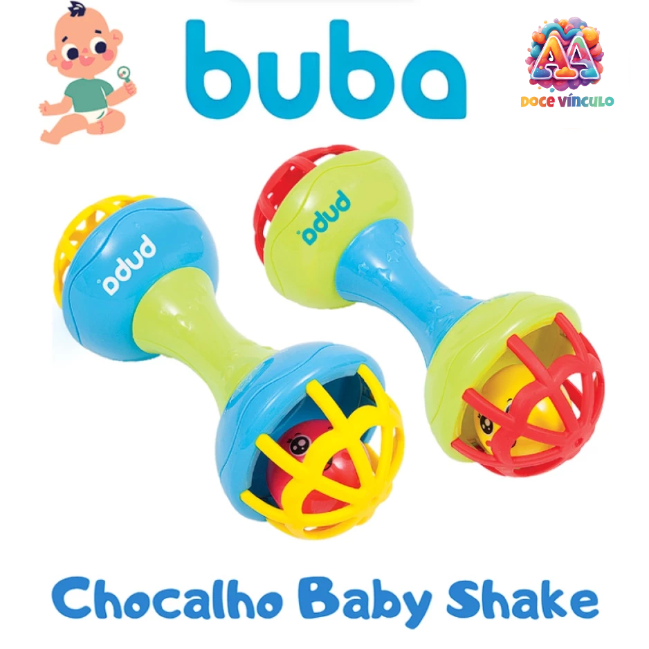 Chocalho Baby Shake Atividades Bebe Infantil Buba Cores Sortidas ...
