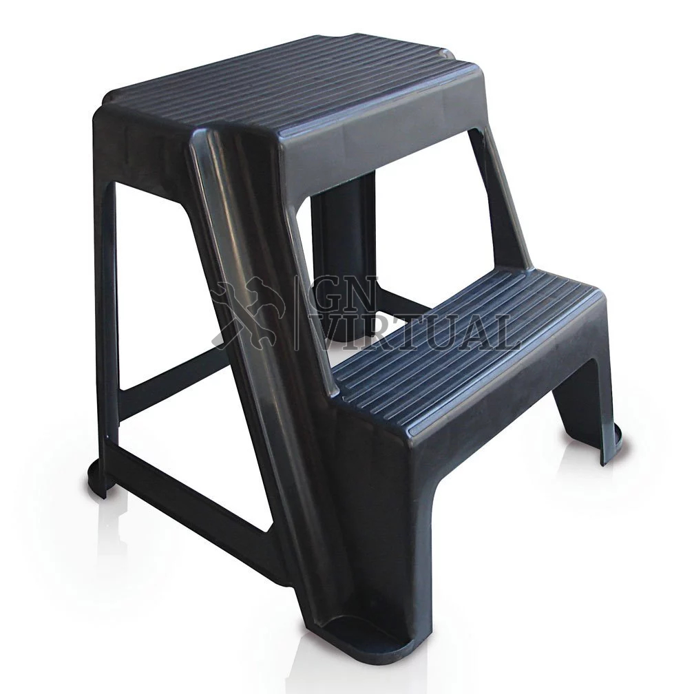Banqueta com 2 Degraus Preta Multiuso Resistente Ótima Qualidade Utensílio Moderno Escada ...