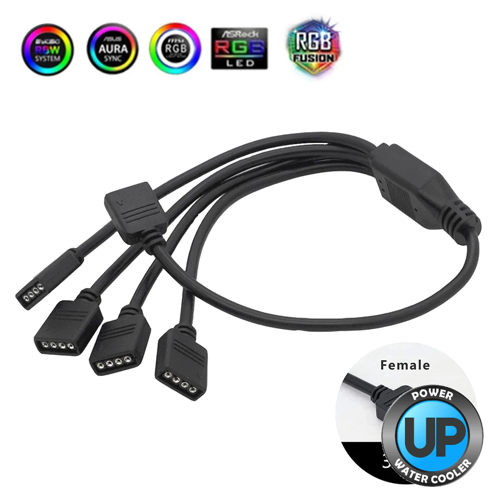 Cabo Rgb 12v Extensor E Spliter Led Rgb P/ Fan Cooler E Fita | Shopee ...