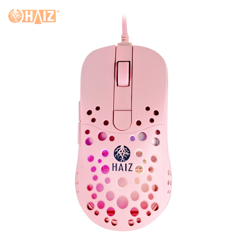 Mouse Gamer com Fio Rosa USB Gamer 3200 DPI Led RGB 6 Botões Haiz HZ-905 | Shopee Brasil