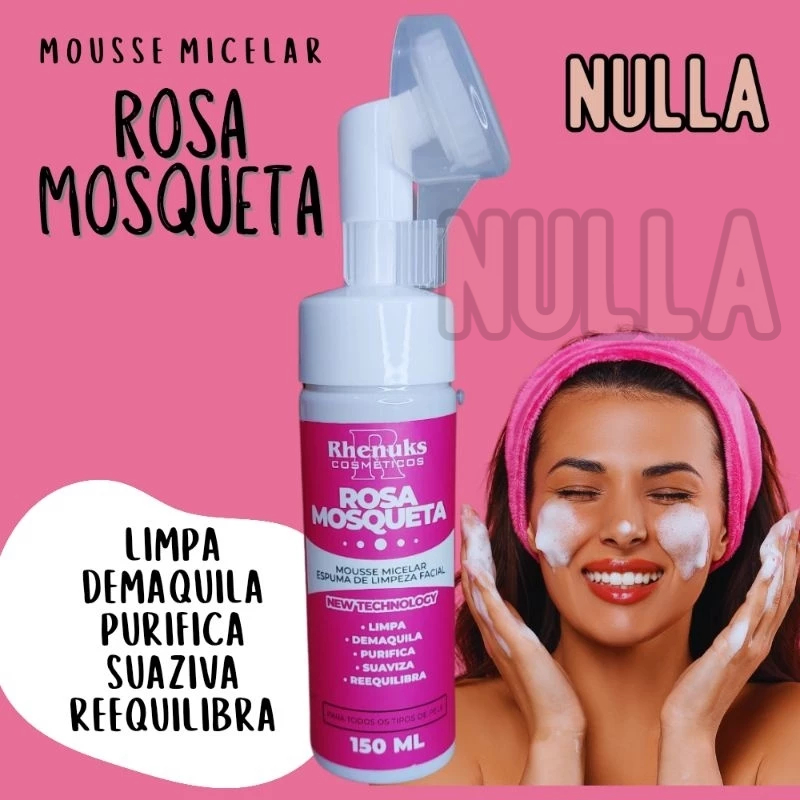 Mousse Micelar ROSA MOSQUETA Espuma de Limpeza Facial Rhenuks 150 ml ...