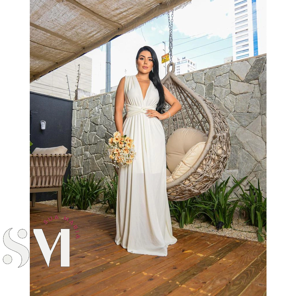 Vestido de Noiva Várias formas multiuso Infinity Branco off Sonia Anair ...