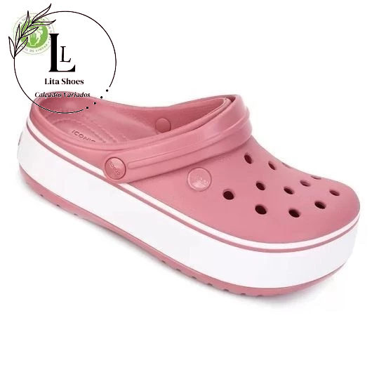 Sandálias Plataforma Feminina Sapatos Crocs Altura Aumentar | Shopee Brasil