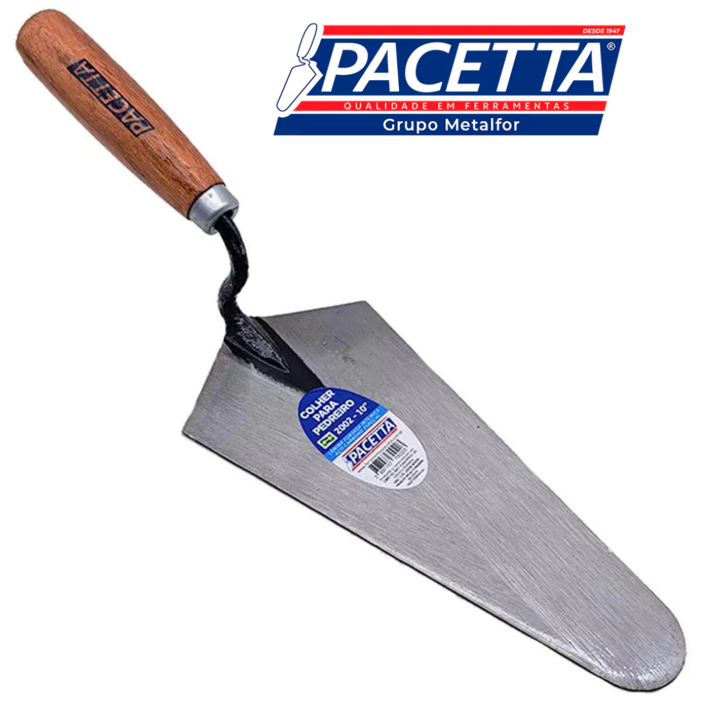 Colher Pedreiro Pacetta Aço Forjado Canto Reto N°10 | Shopee Brasil