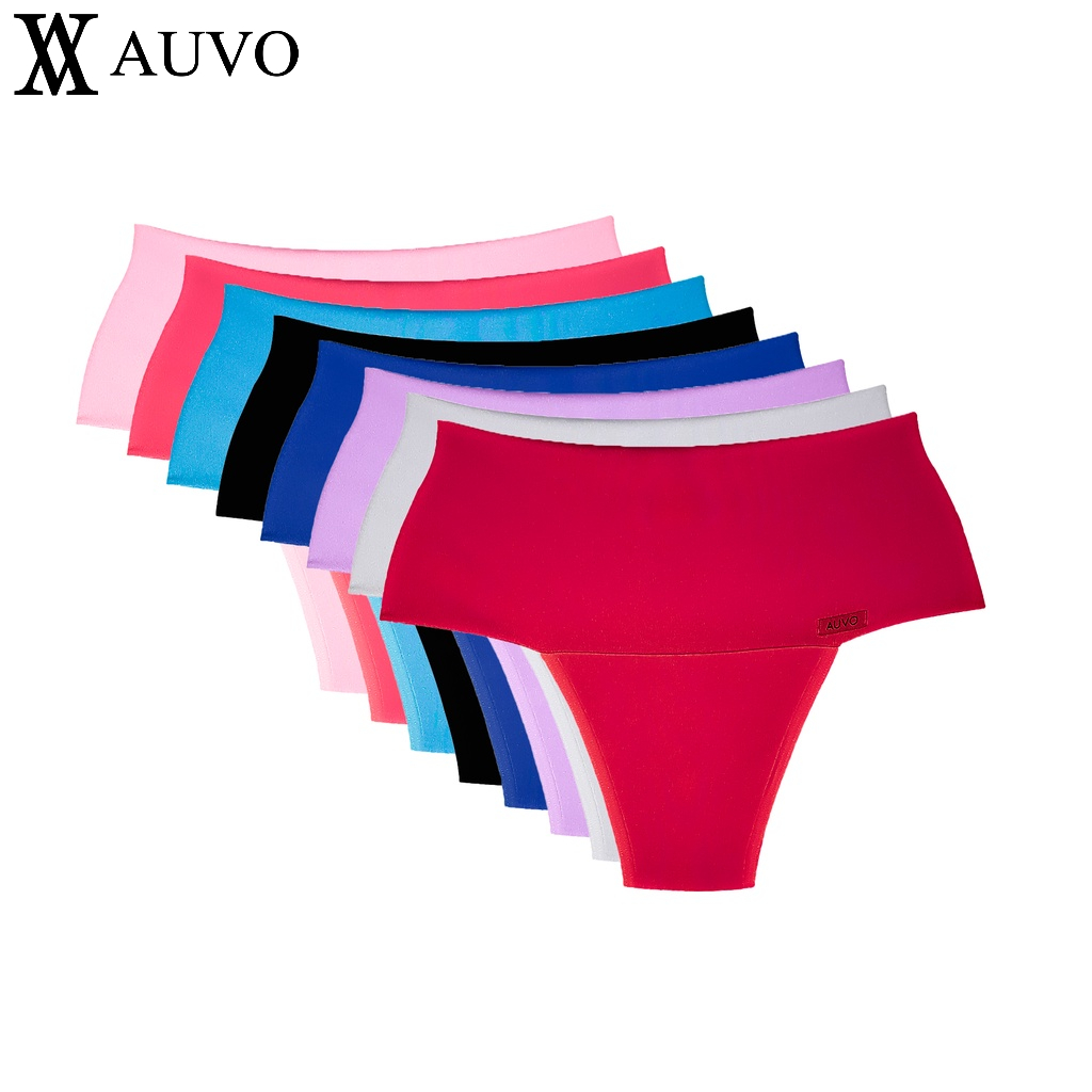 8 Calcinhas Plus Size Cós Alto Compressão Lingerie Roupas Femininas ...