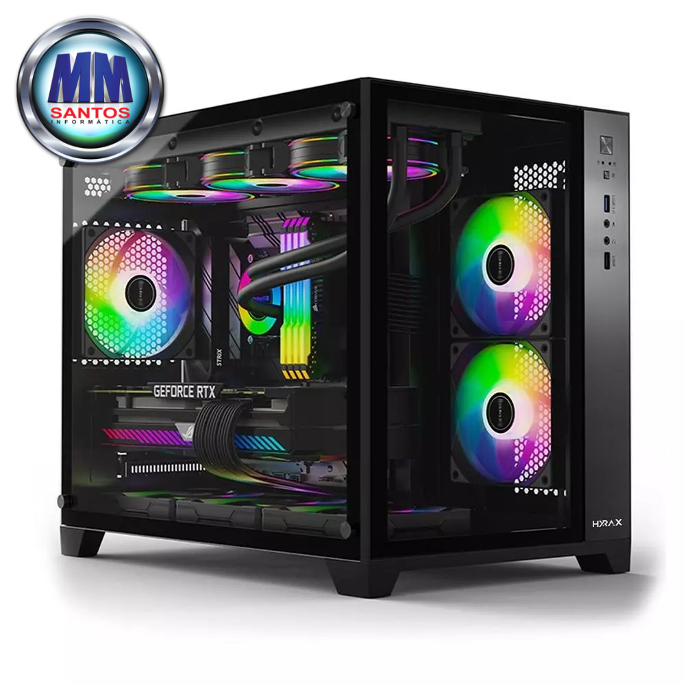 GABINETE GAMER HYRAX MINI TOWER M-ATX PRETO - HGB710B | Shopee Brasil