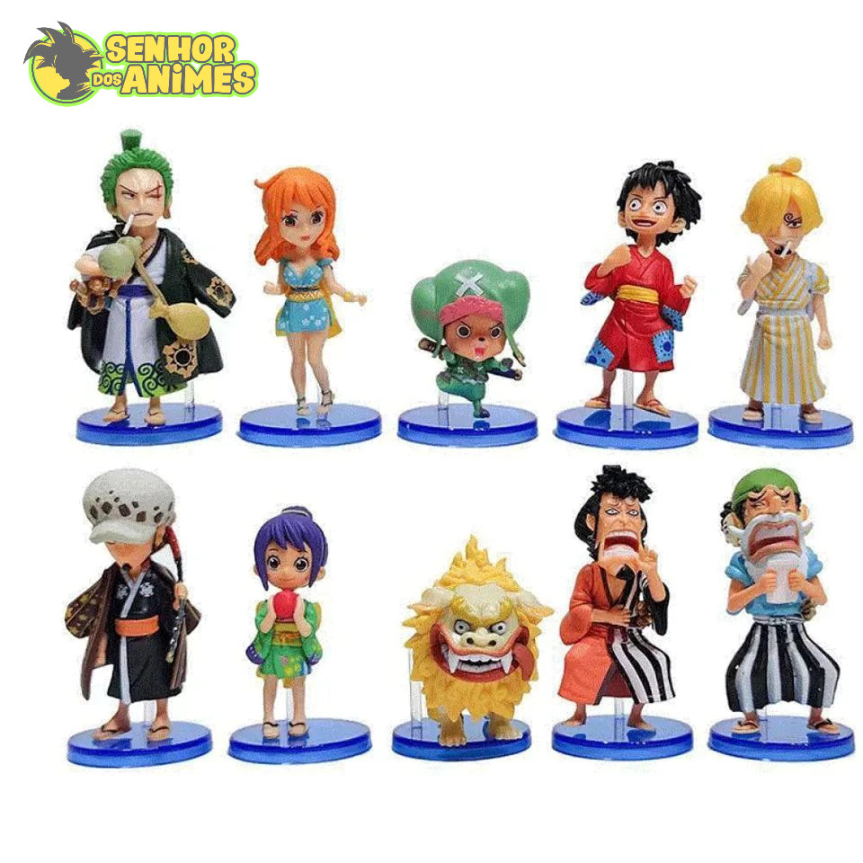 Bonequinhos One Piece Miniatura Luffy Law Zoro Sanji Figure ...
