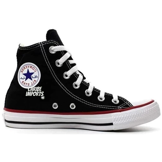 Tenis All Star Converse Cano Alto Botinha Preta/Branca/Amarela/Vermelho ...