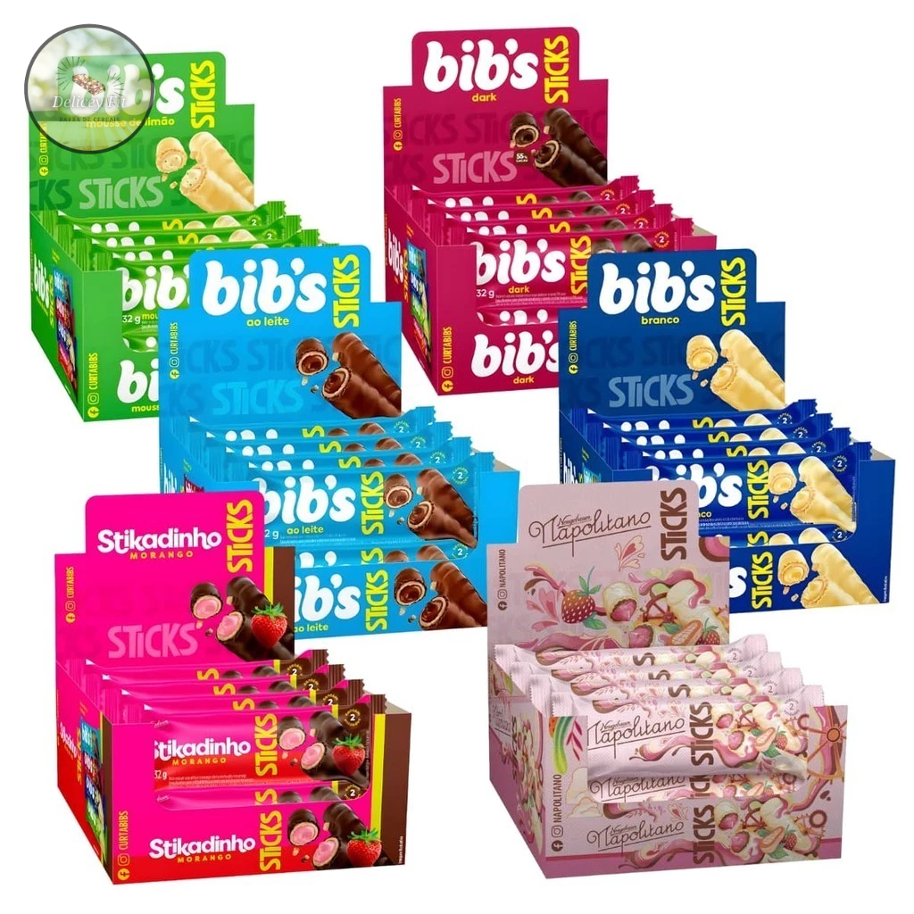 Chocolate Bibs Sticks 512g Caixa Com 16 Unidades | Shopee Brasil