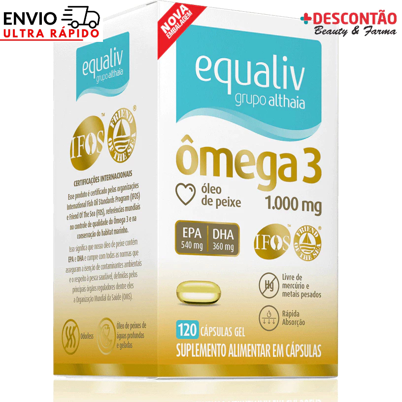 Suplemento Ômega 3 Equaliv 1000mg (120 Cápsulas) | Shopee Brasil