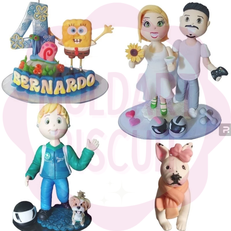 BONEQUINHO / CASAL DE NOIVINHOS / VELA DE BISCUIT / TOPO DE BOLO / PET ...