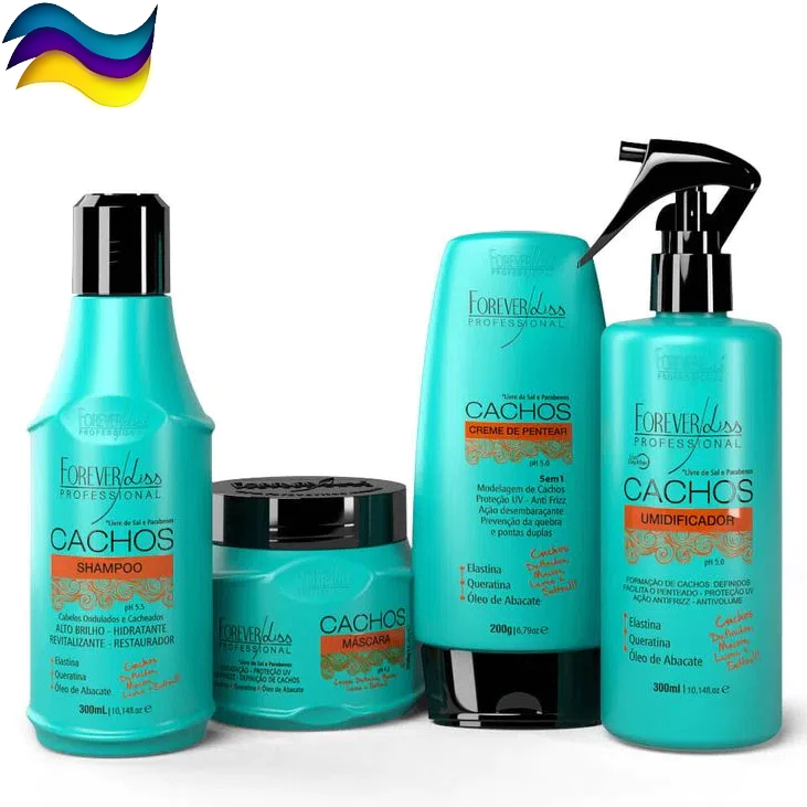 Kit Formador e Manutenção dos Cachos Forever Liss 4 Itens Define e ...