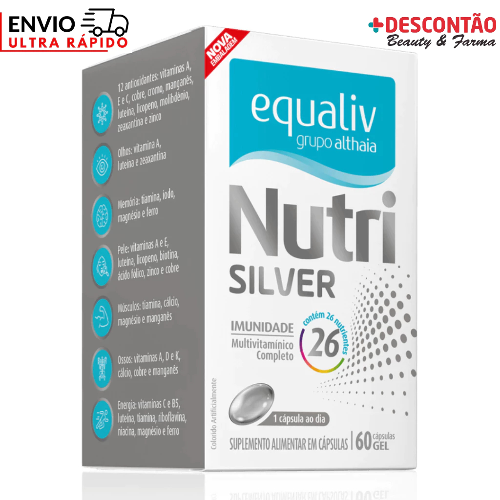 Multivitamínico Equaliv Nutri Silver 50+ Imunidade Diário (60 Cápsulas ...