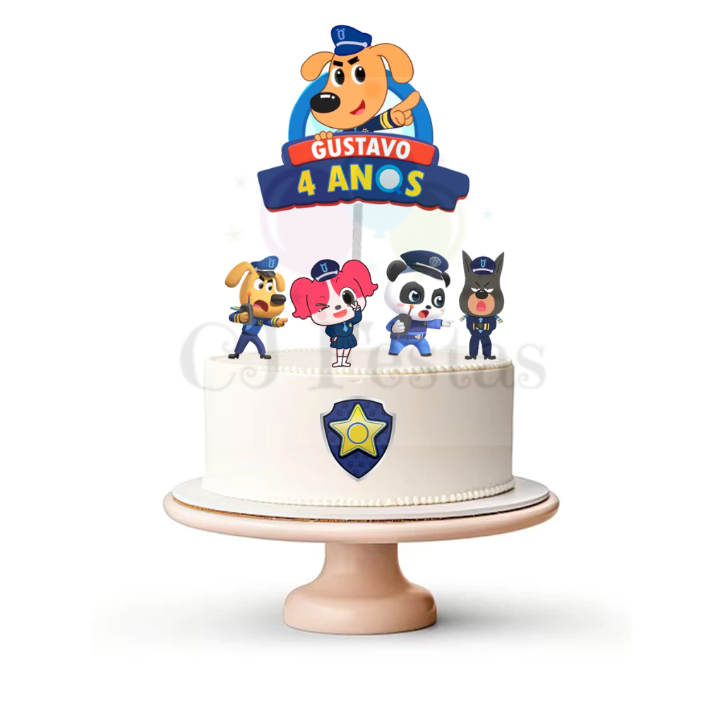 Topo de bolo Detetive Labrador personalizado com nome e idade | Shopee ...