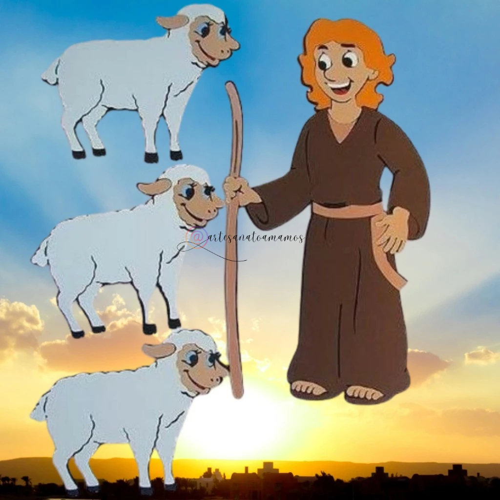 Painel Pastor Davi com 3 Ovelhas Em EVA | Shopee Brasil