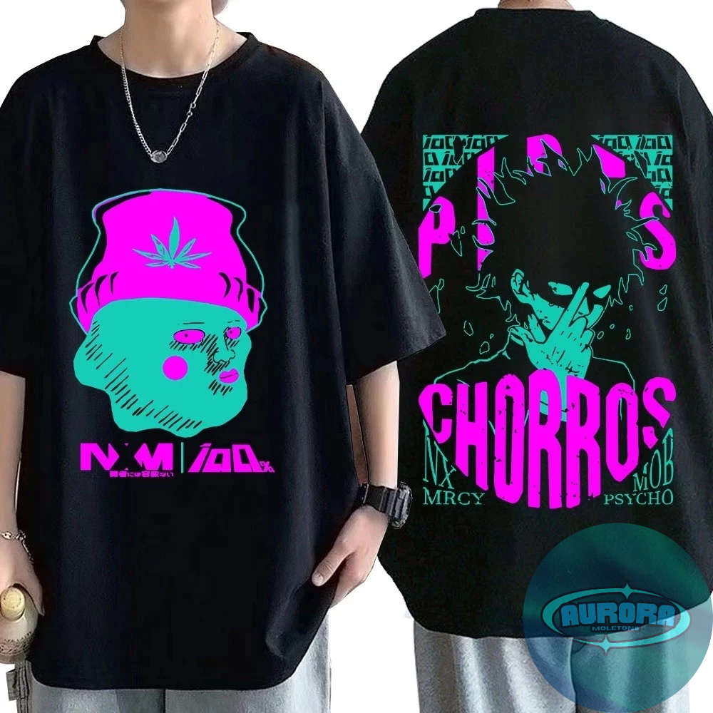 Camiseta Anime Japonês Mob Pycho 100 Vento Verde Moda Style Streetwear LanÇamento 2024 Shopee