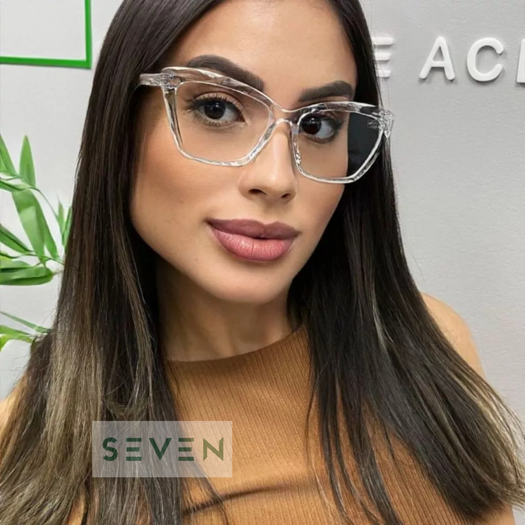 Armação Feminina Para Óculos de Grau Material Acetato Hastes em Metal ...