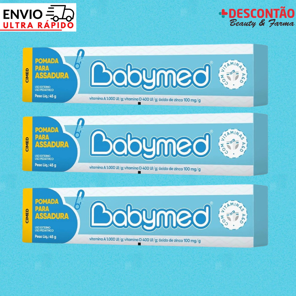 Kit 3 Pomadas Babymed Para Assadura Menino 45g | Shopee Brasil