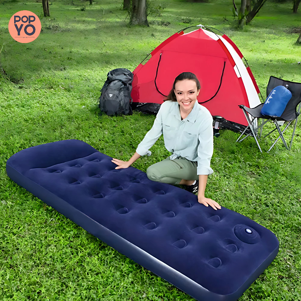 Colchão Inflável Solteiro Colchão de Ar Solteiro Camping Colchonete ...