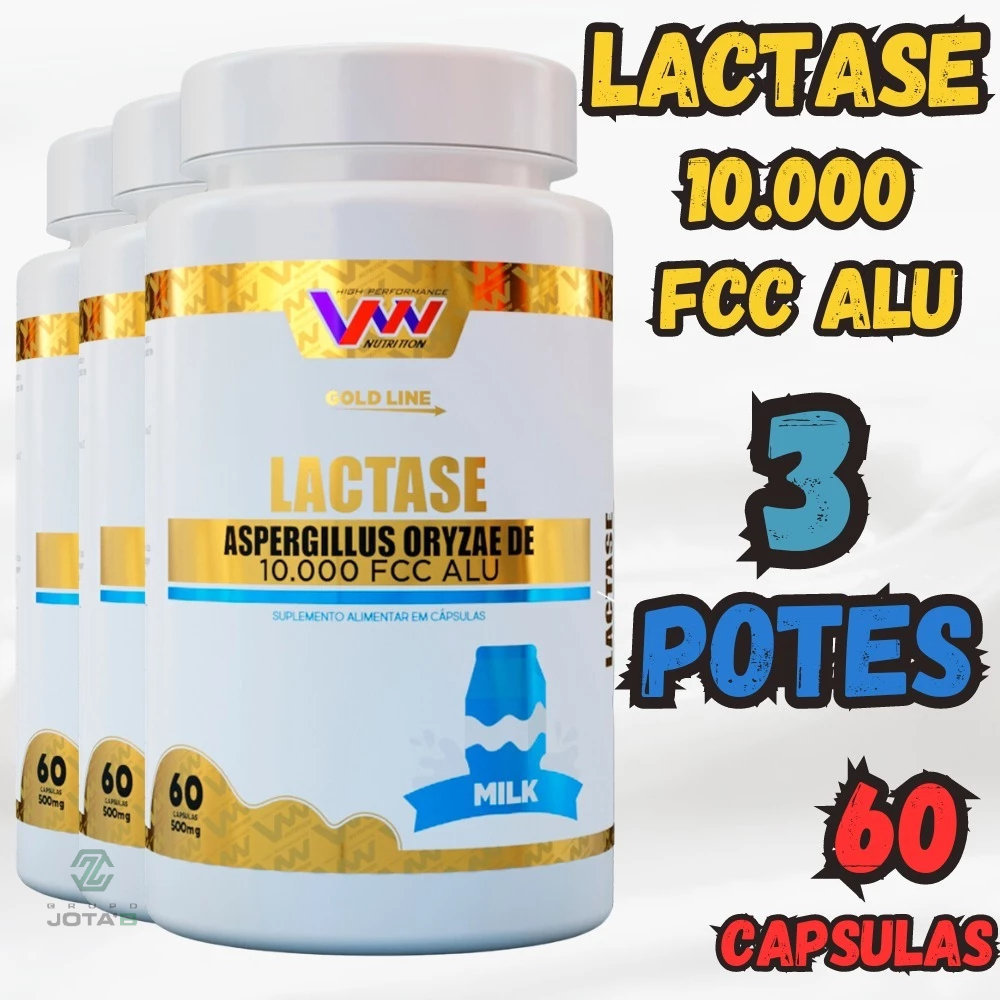 Enzima Lactase 10.000 Fcc 60 Cápsulas 500mg - Lactoze - intolerância a ...